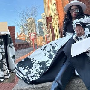 maison blanche | Jackets & Coats | Maison Blanche Blak White Long ...